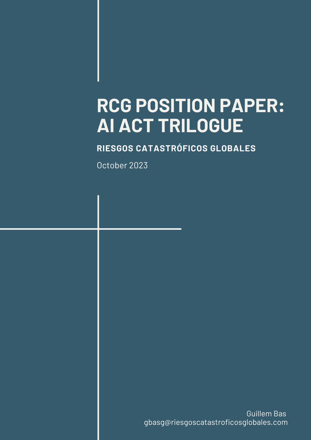 Documento de posición RCG: Trílogo del AI ACT — Observatorio de Riesgos ...