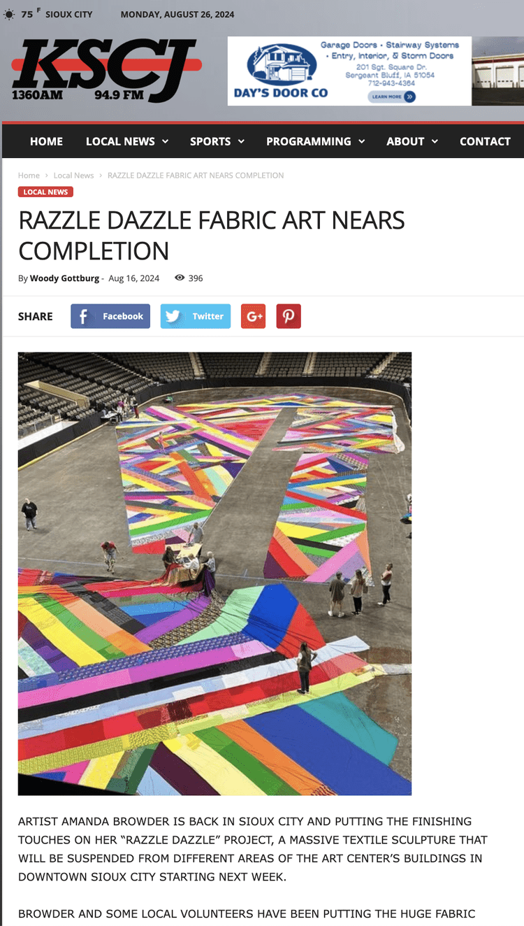 AMANDA BROWDER.......... Large-scale textile installation art ...