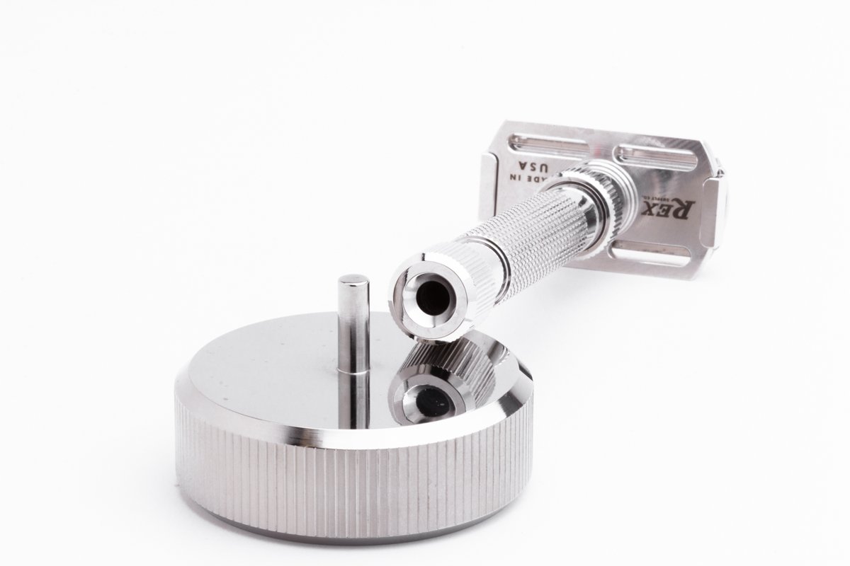 Knurled Stainless Steel Razor Stand — Rex Supply