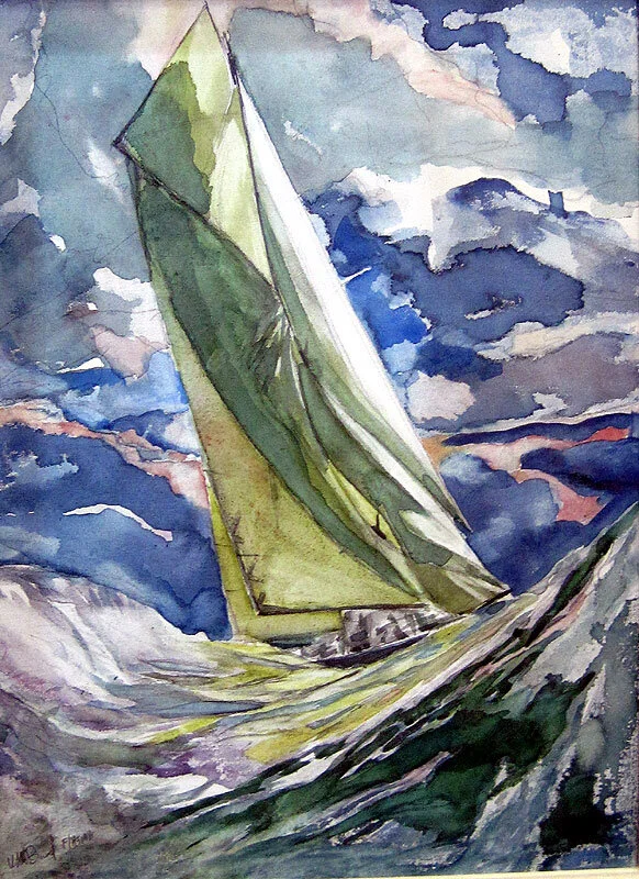 Original vibrant ocean racing paintings by marine artist Willard Bond ...