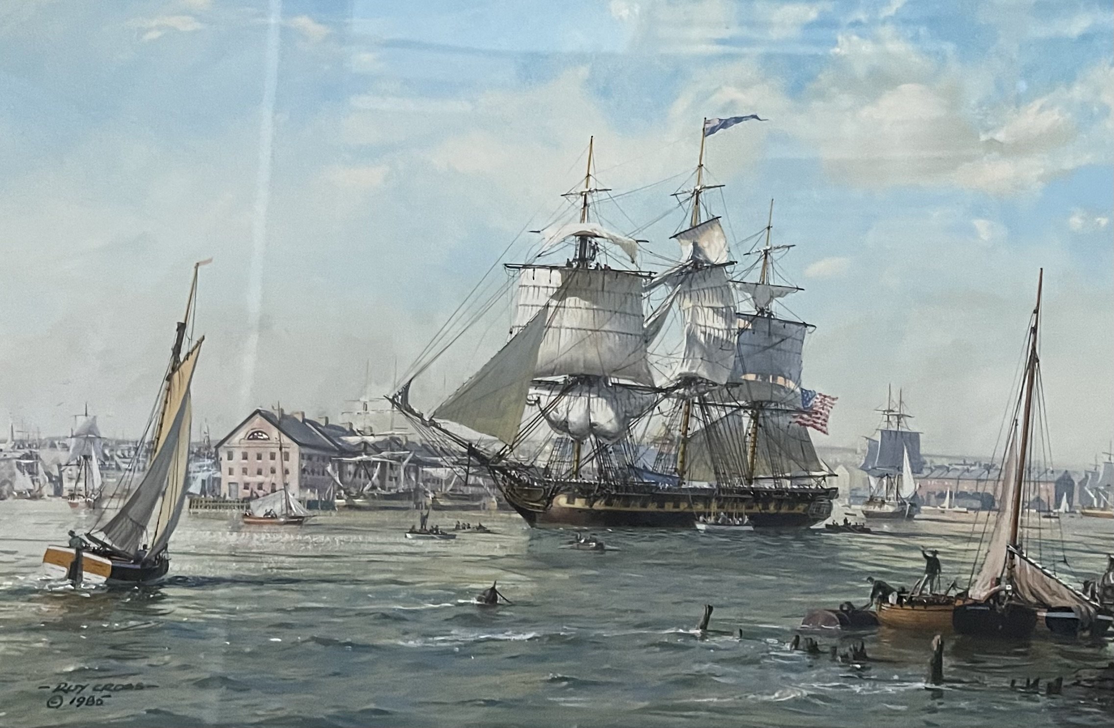 U.S.S. CONSTITUTION, also known as ‘Old Ironsides,’ Off Long Wharf ...