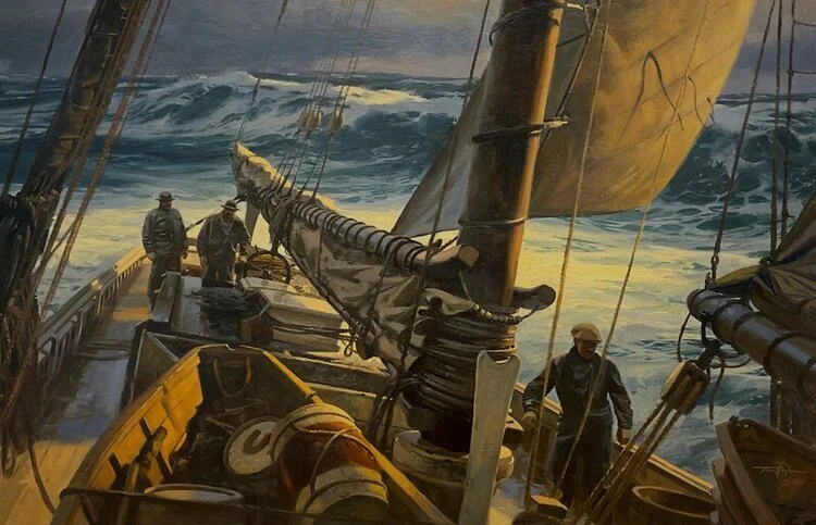 Original Paintings of ocean liners, tugboats and workboats by some of ...