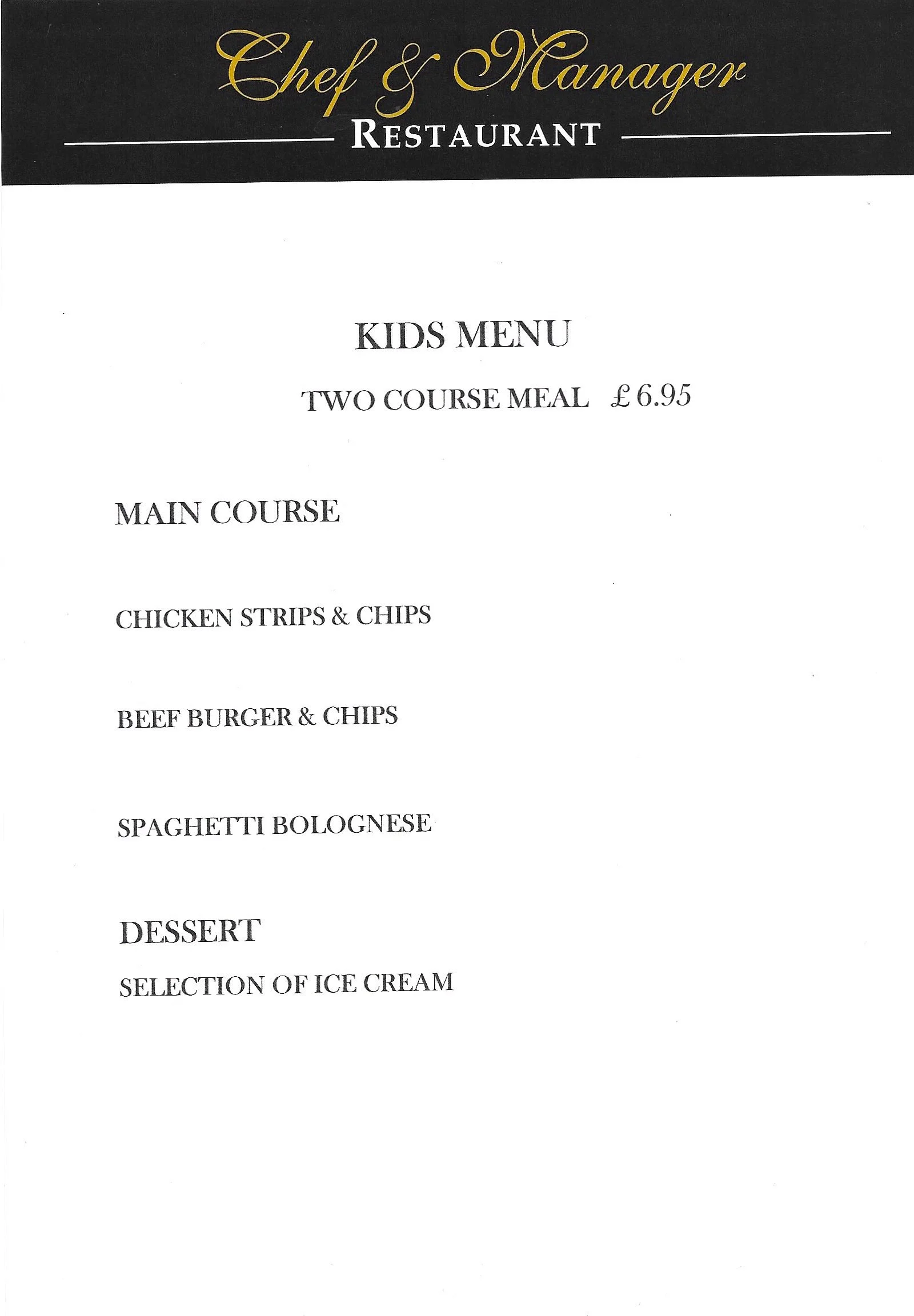 Menus — Chef & Manager