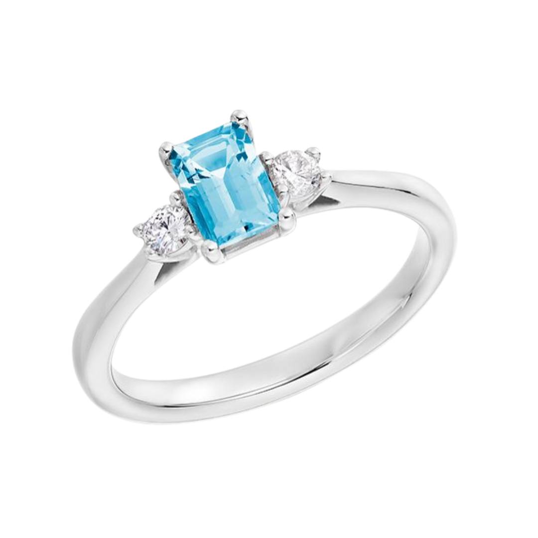 Cushion Cut Aquamarine Ring | Simon Pure
