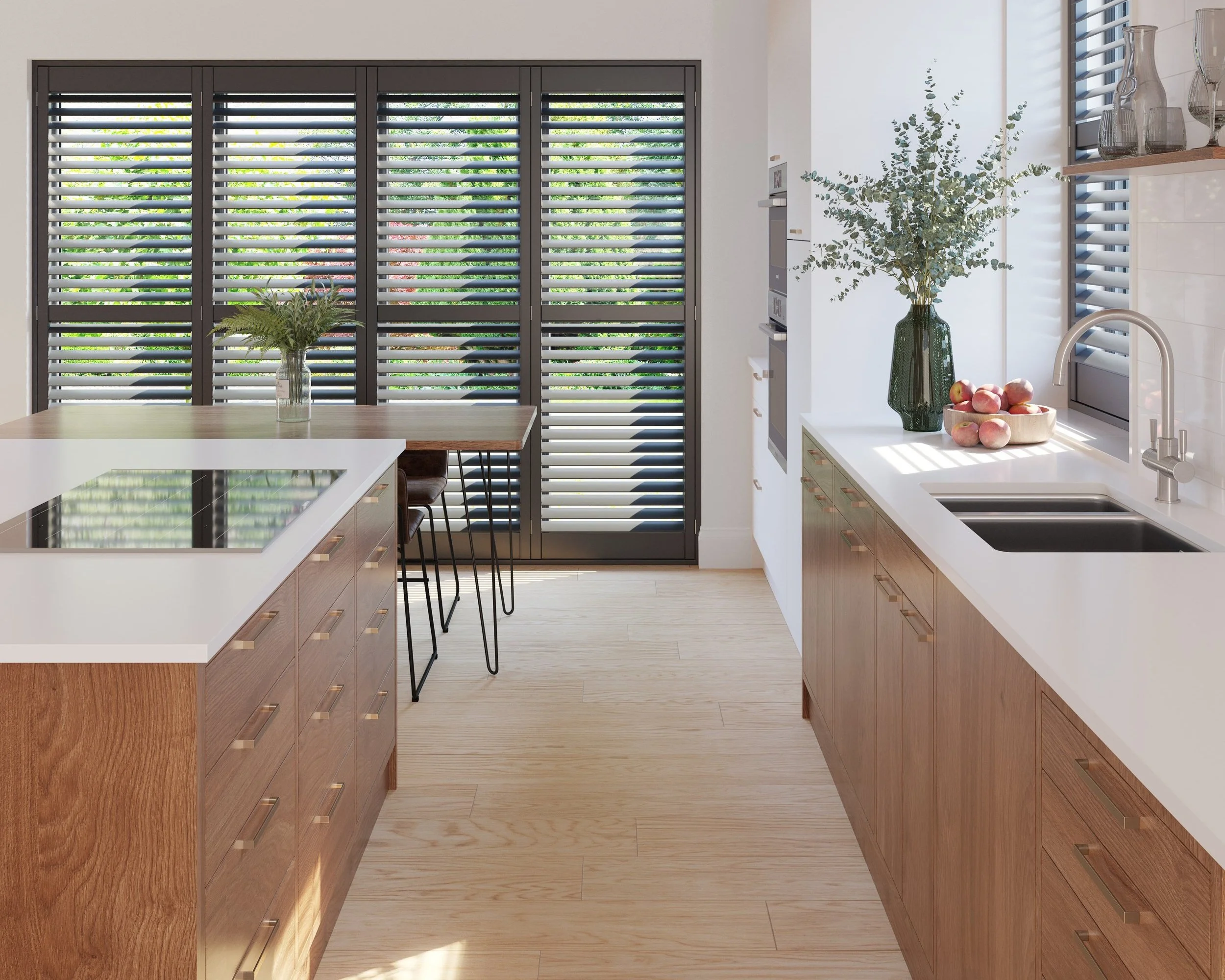 Kitchen shutters — Goldcrest Blinds