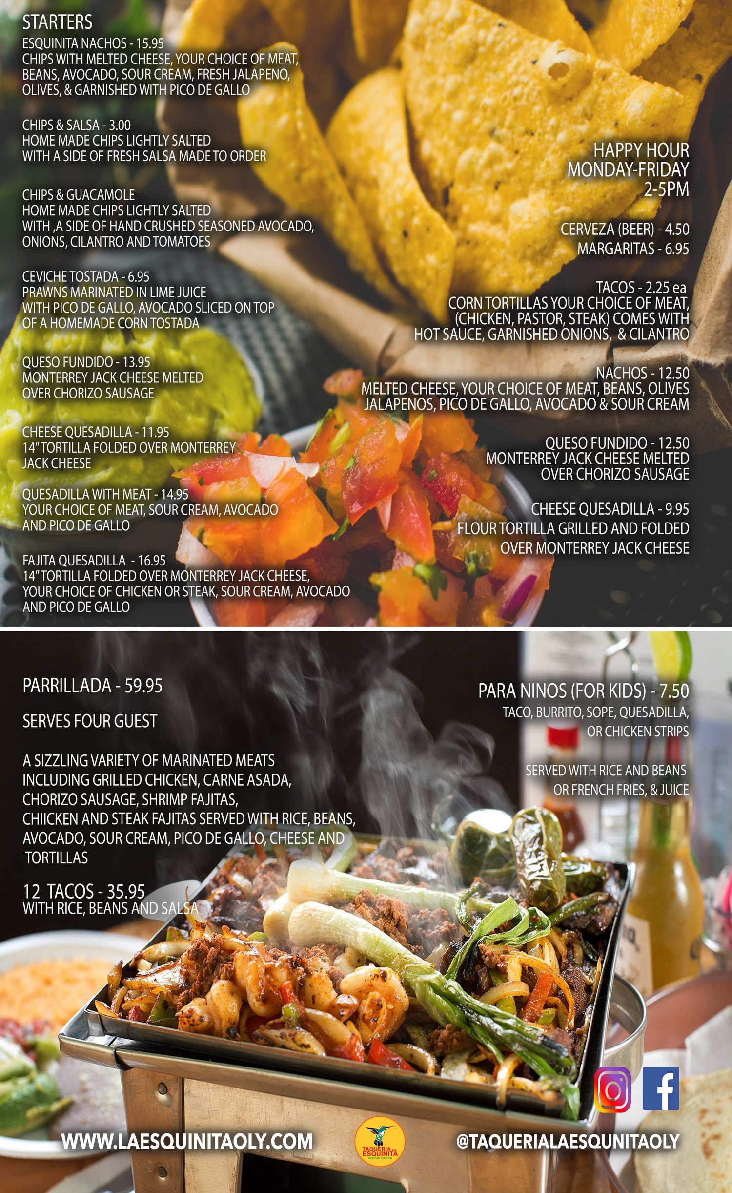 Menu 1 — La Esquinita Mexican Kitchen