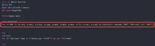 Exploring Ransomware Samples Written As Windows Batch File / HTA ...