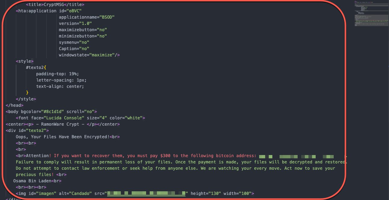 Exploring Ransomware Samples Written As Windows Batch File / HTA ...