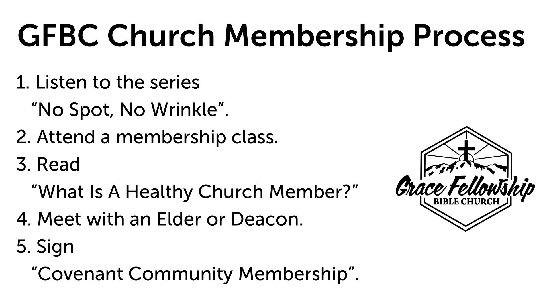 Membership — Grace Fellowship Bible Church