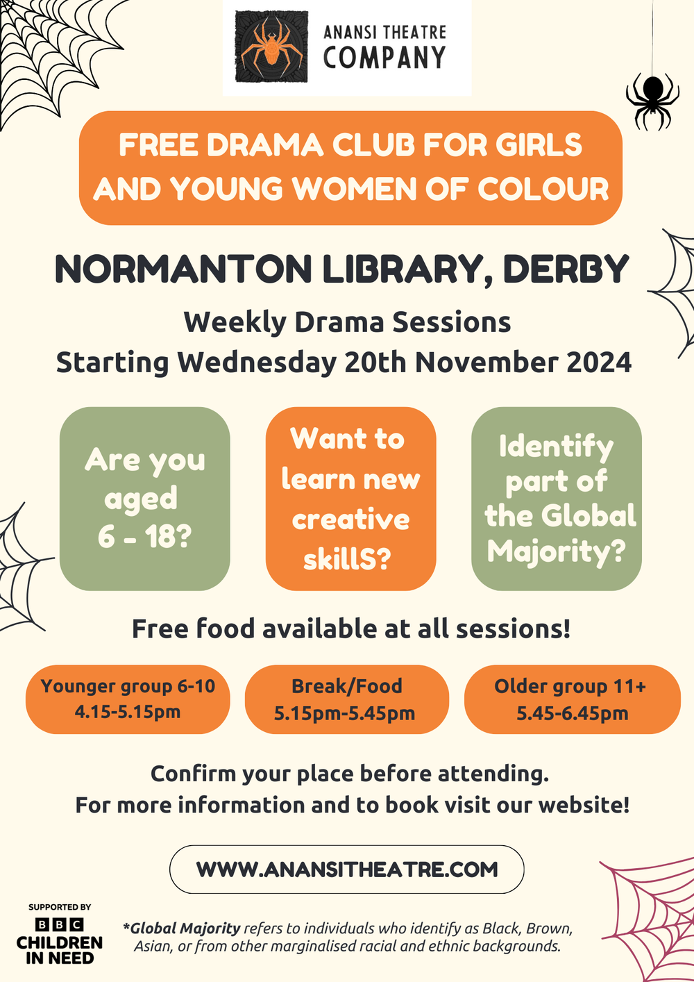 Free Drama Club Sessions — Anansi Theatre Company