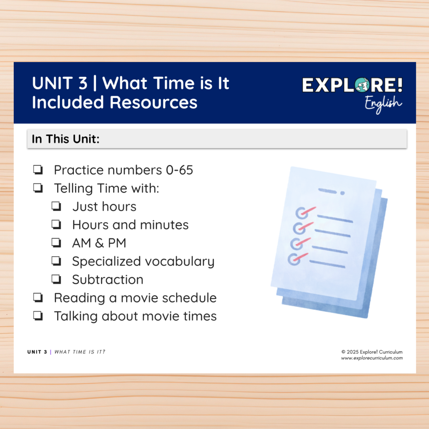 English / ESL | Telling Time Bundle — Explore! Curriculum