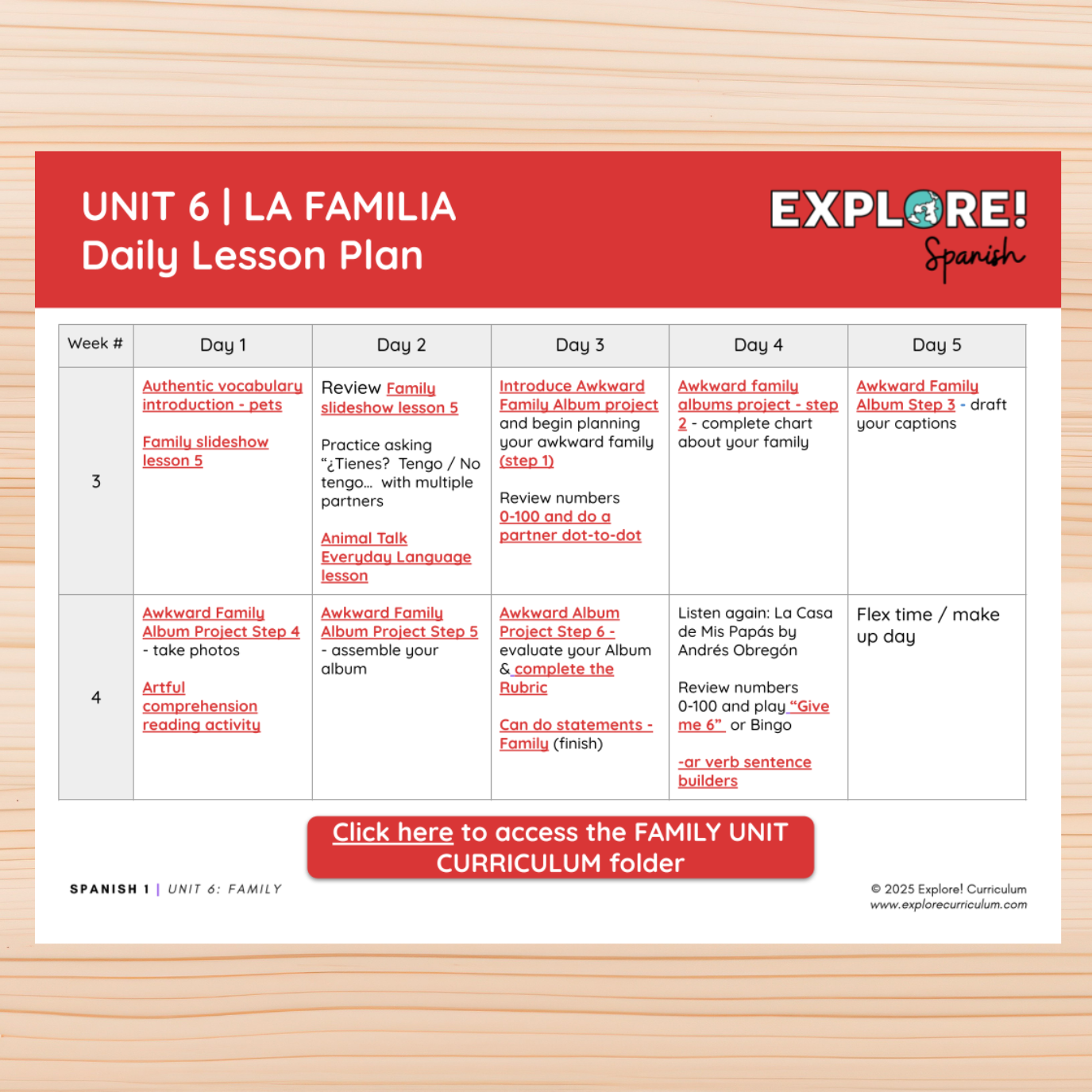 Spanish 1 | Unit 6: Family (4-week Unit) — Explore! Curriculum