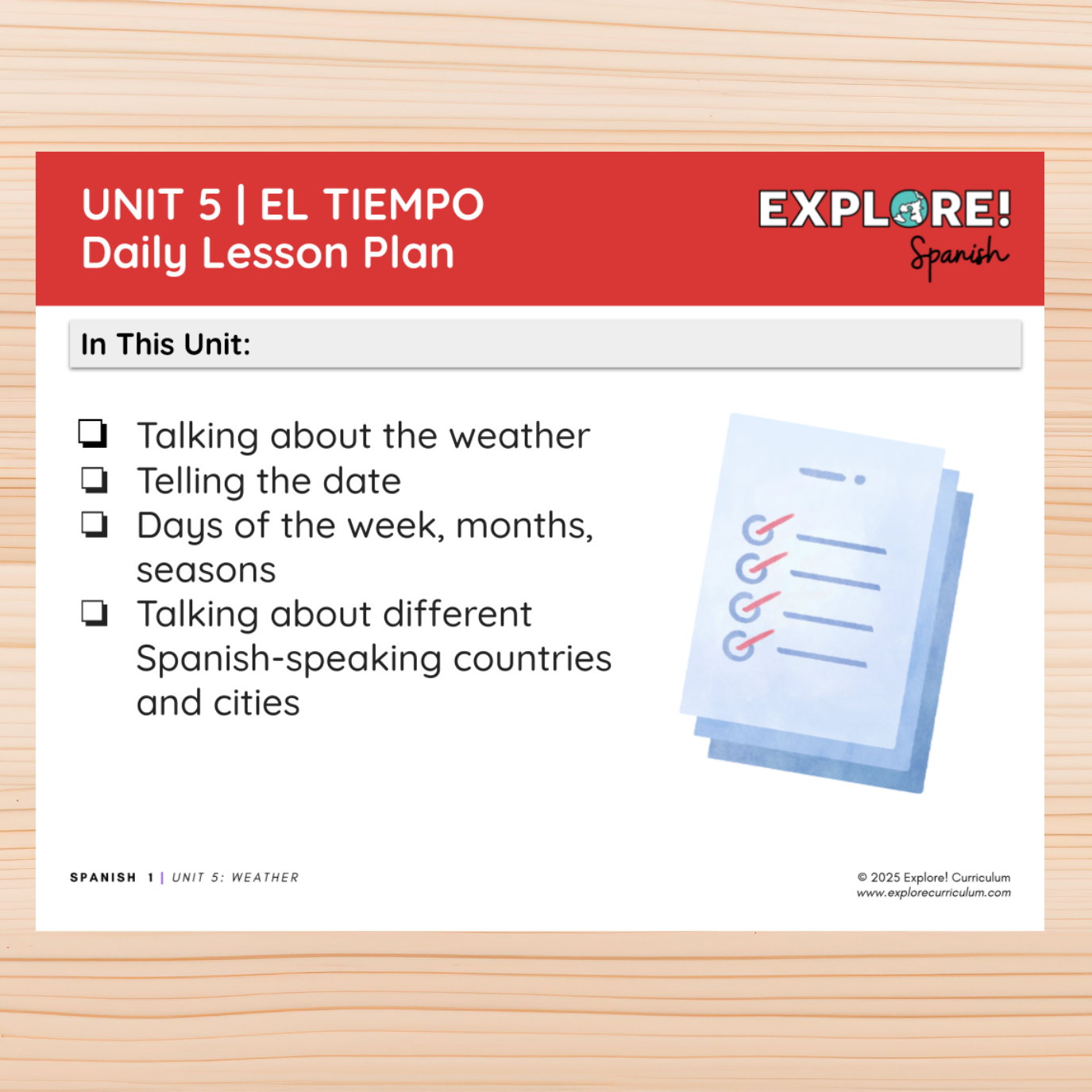 Spanish 1 | Unit 5: What's the Weather? (2-week unit) — Explore! Curriculum