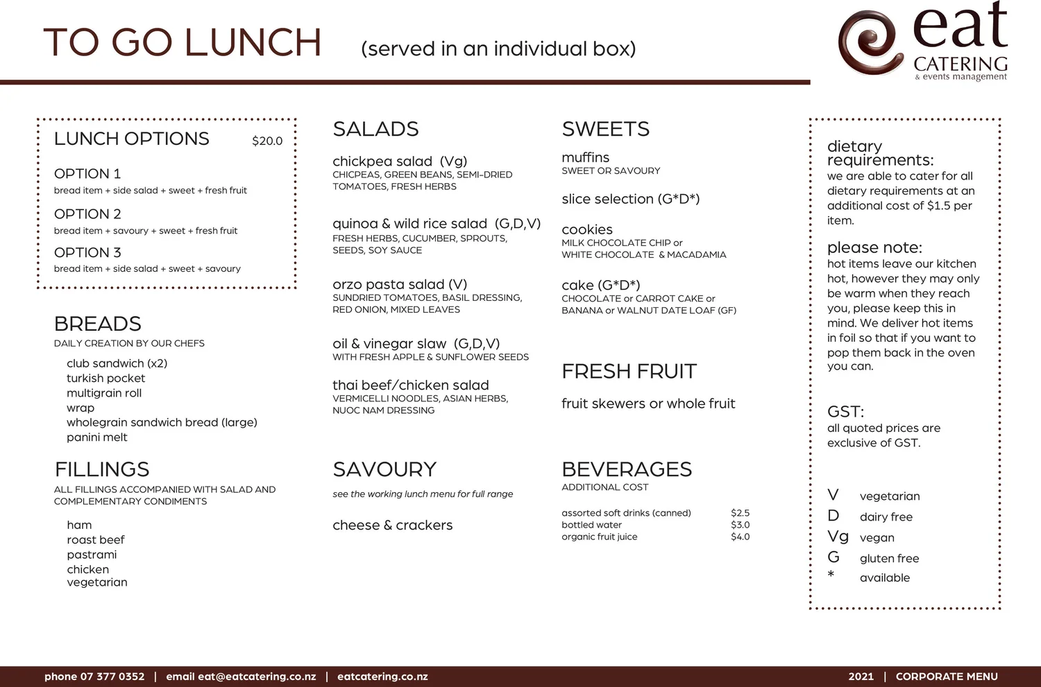 To Go Lunch — Eat Catering: providing the best in Taupō event catering