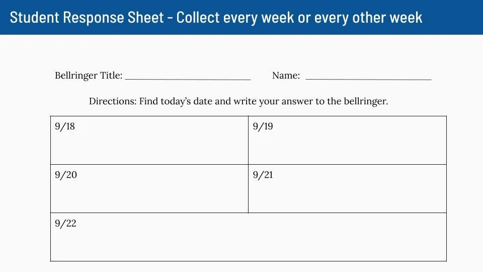 Teacher Tip: Bellringers — Modern Classrooms Project