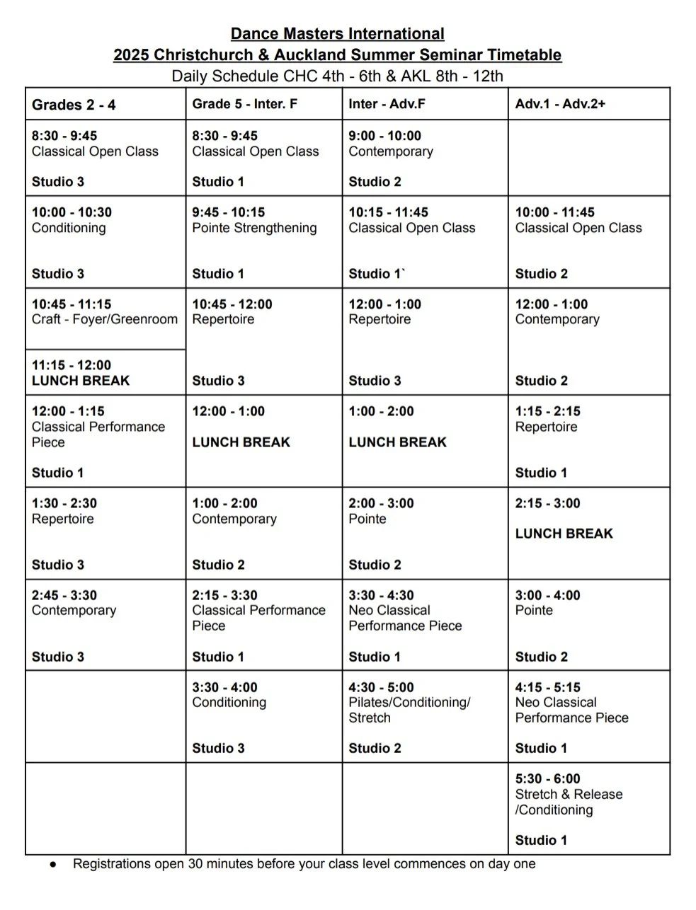 General 1 — Dance Masters International