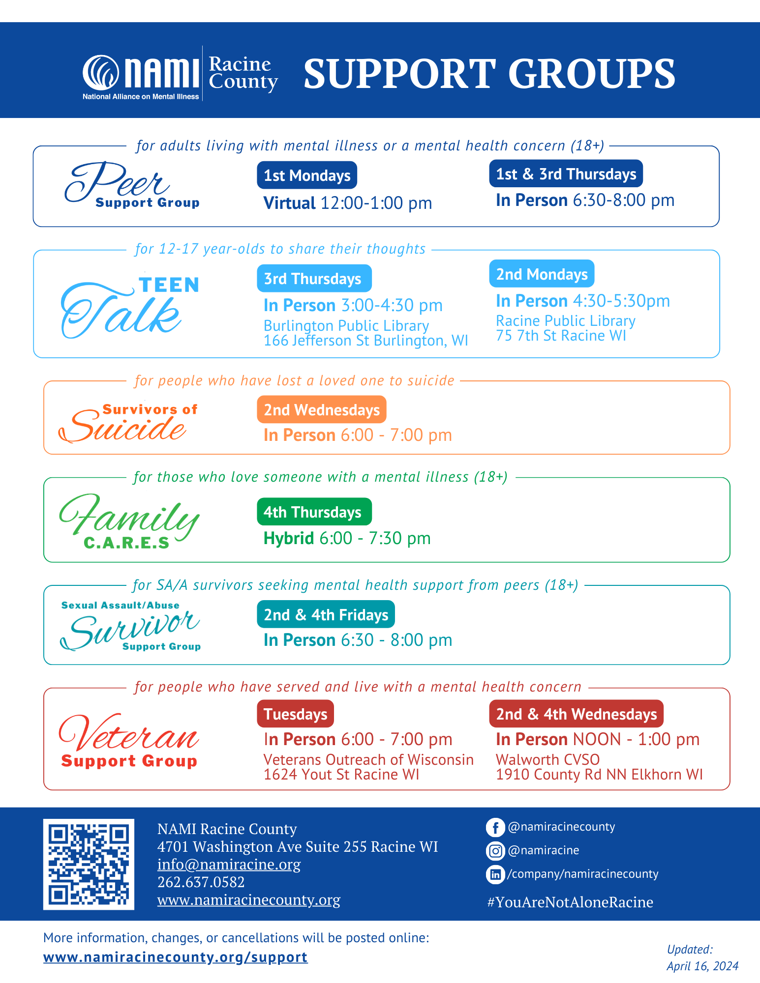 Support Groups — NAMI Racine