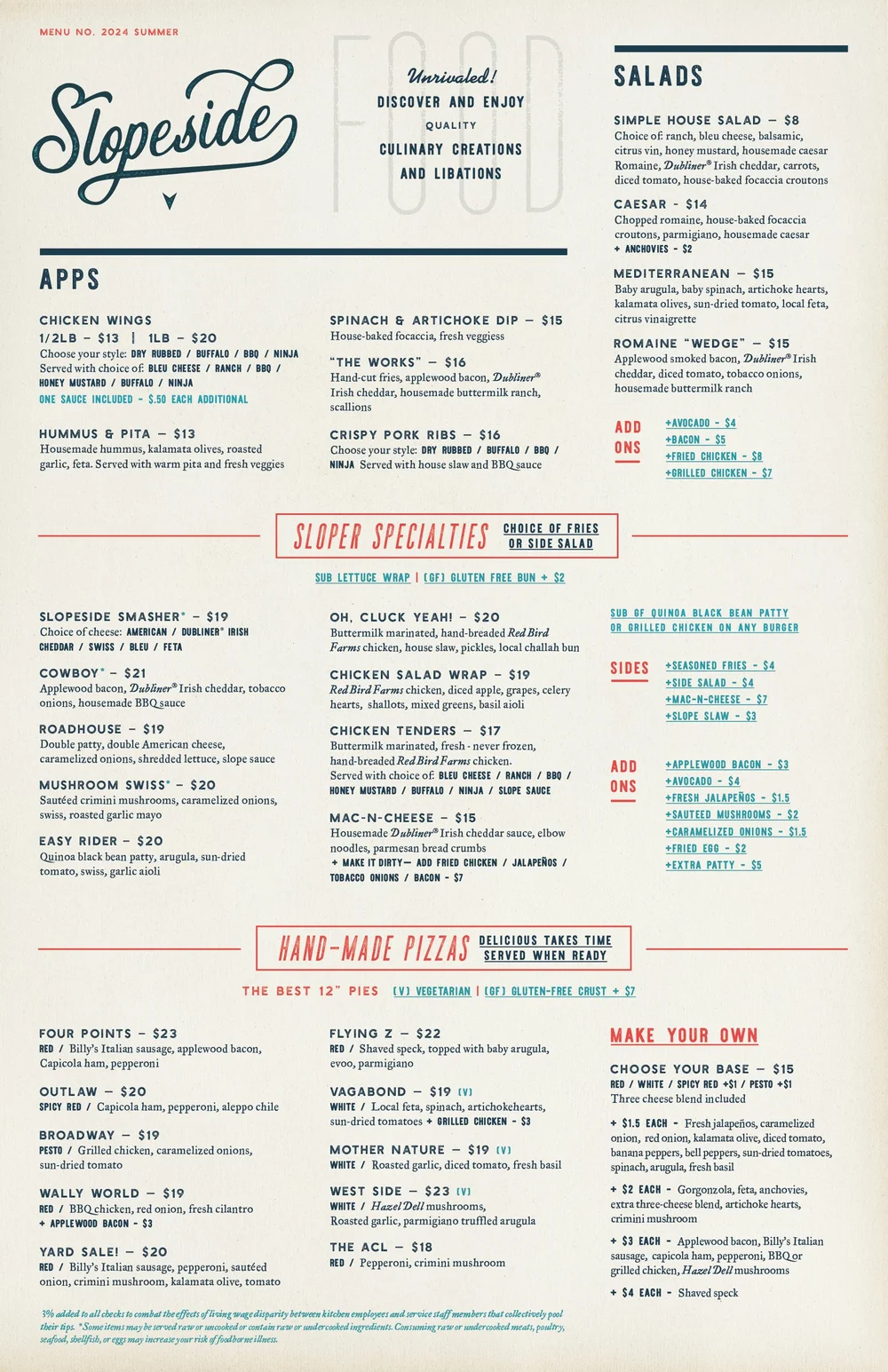 Menu — Slopeside Steamboat