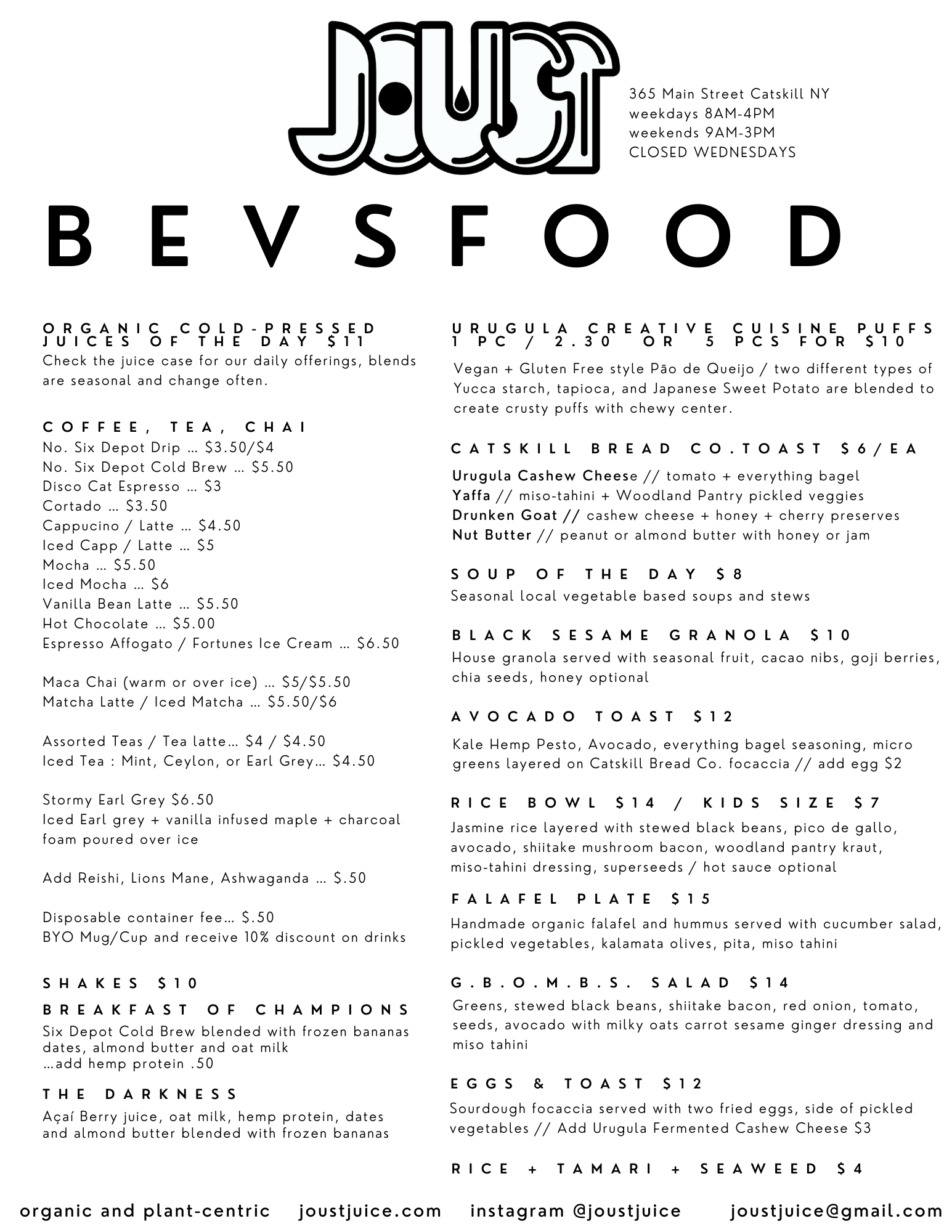 Cafe Joust - Catskill, NY's Best Vegan & Vegetarian Dining, Coffee, and ...