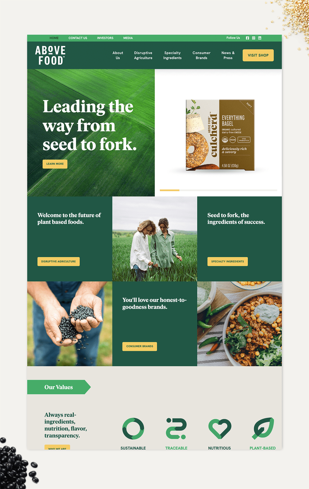 Above Food Website — Modern Species | sustainable impact-driven CPG ...