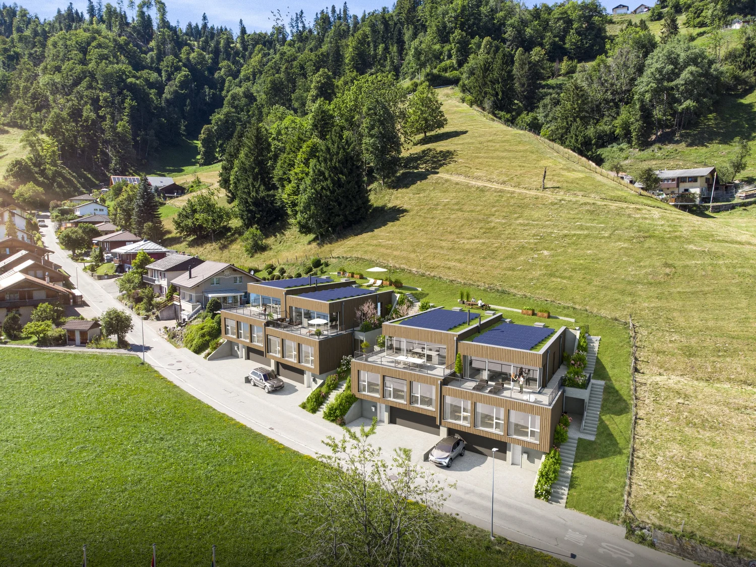 Neubau zwei Doppeleinfamilienhäuser in Bowil — gal architekten ag