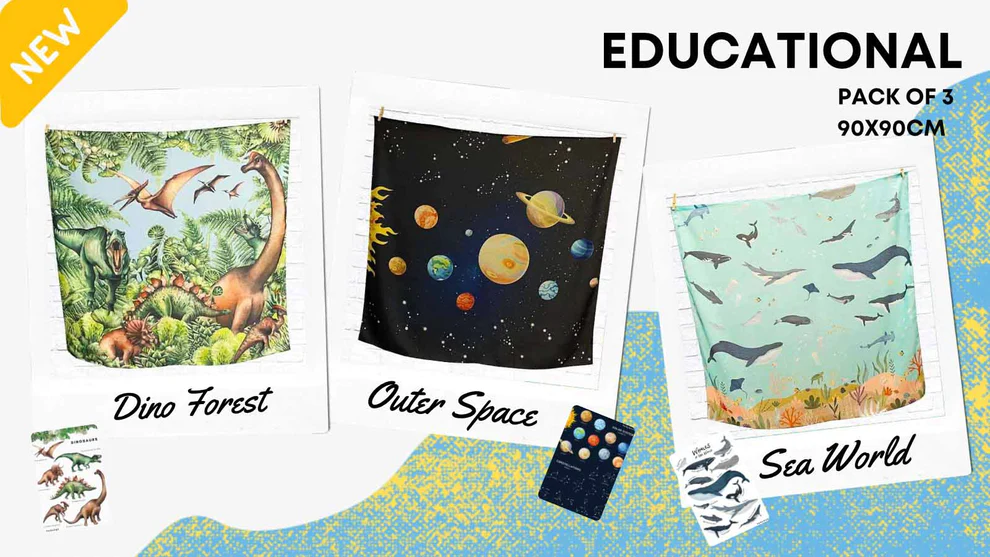 Funsquare® Fun Scarf Educational 3pk 90 x 90cm — Shop Sensory Play ...