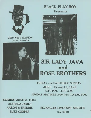 Sir Lady Java: Performance Flyer, 1960’s — KyKy Archives