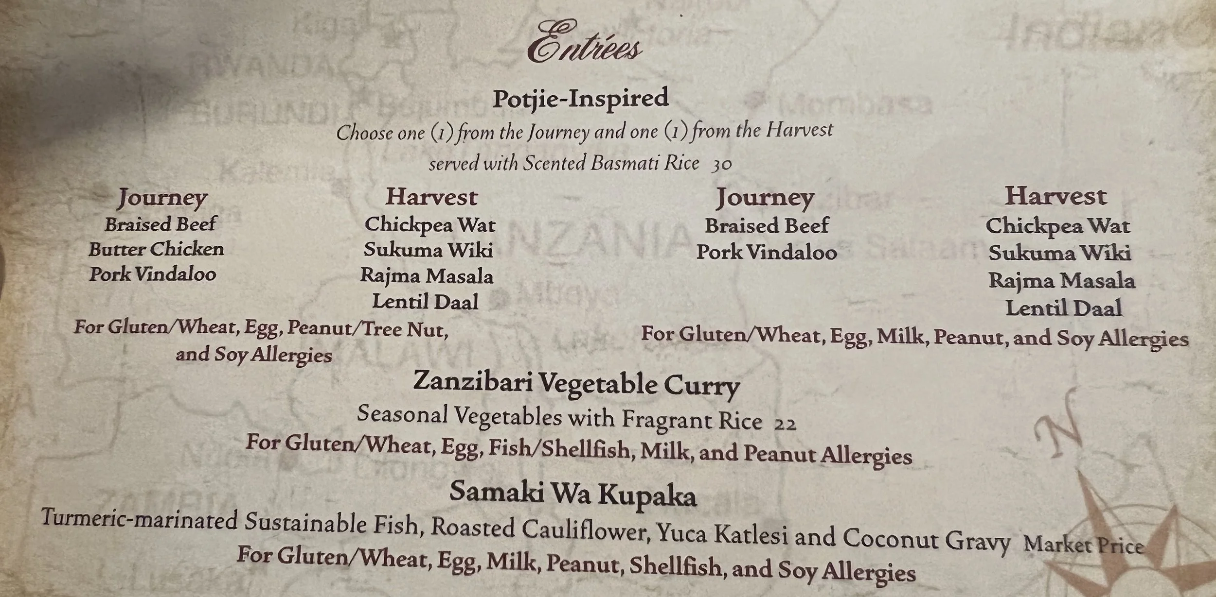 Sanaa Allergy-Friendly Lunch Menu — Gluten Free & Dairy Free at WDW