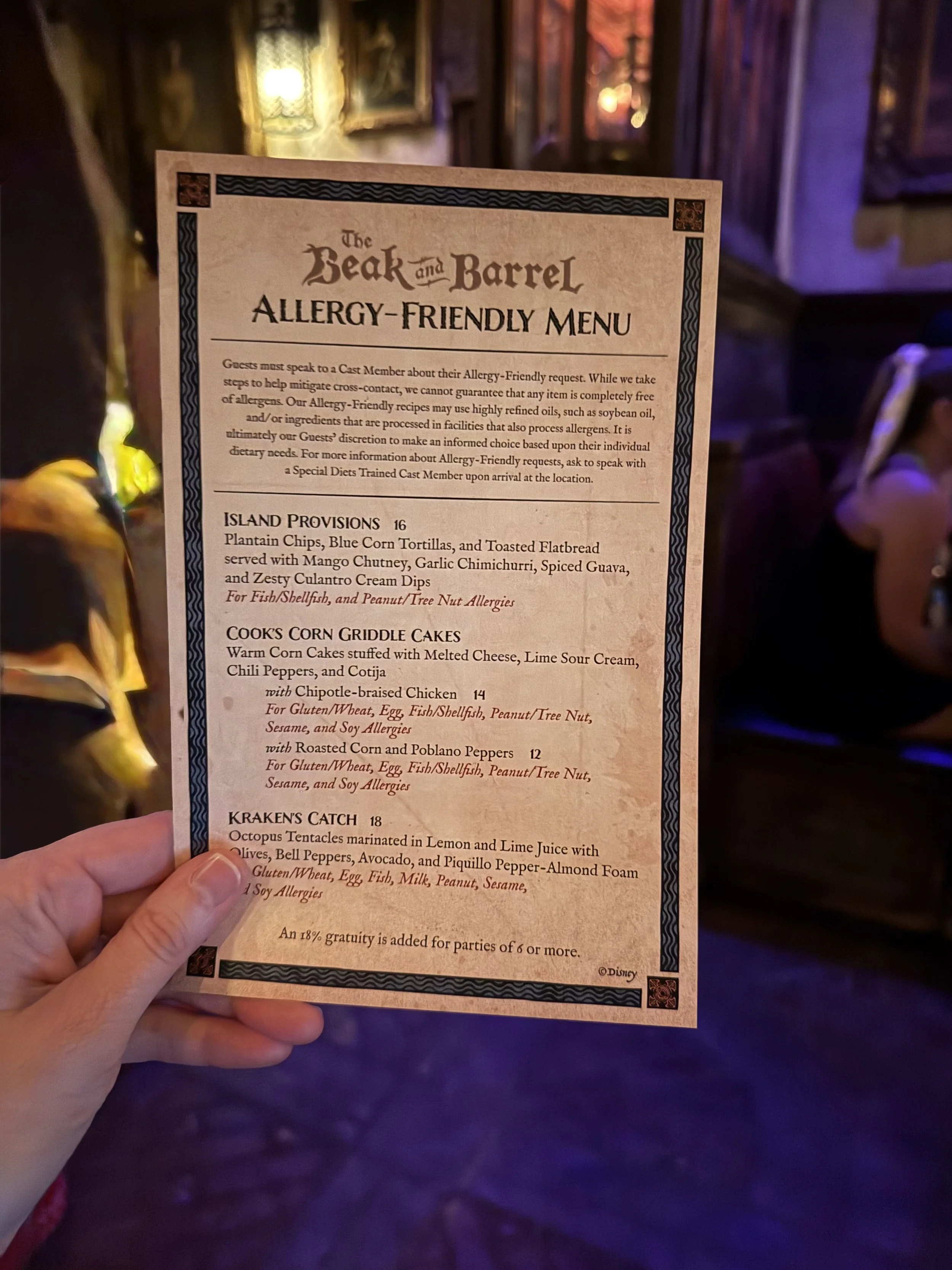 The Beak and Barrel Allergy Friendly Small Bites Menu — Gluten Free ...
