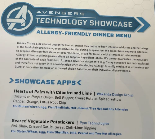 Worlds of Marvel Allergy-Friendly Dinner Menu (Disney Wish) — Gluten ...