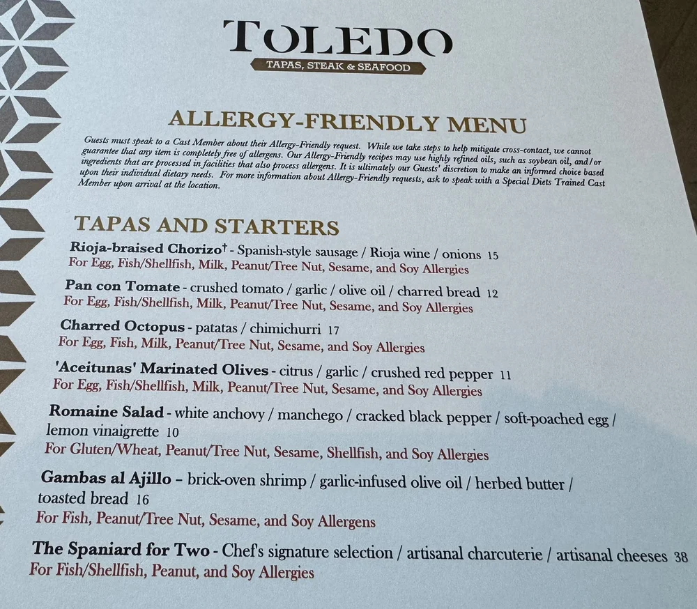 Toledo Gluten Free and Allergy Friendly Dinner Menu — Gluten Free ...