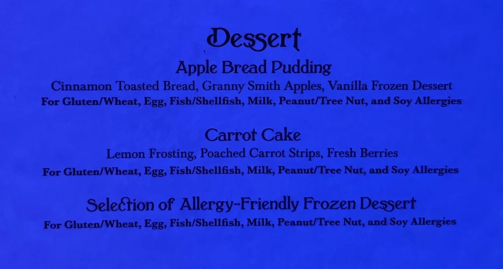 Arendelle Allergy-Friendly Dinner Menu (Disney Wish) — Gluten Free ...