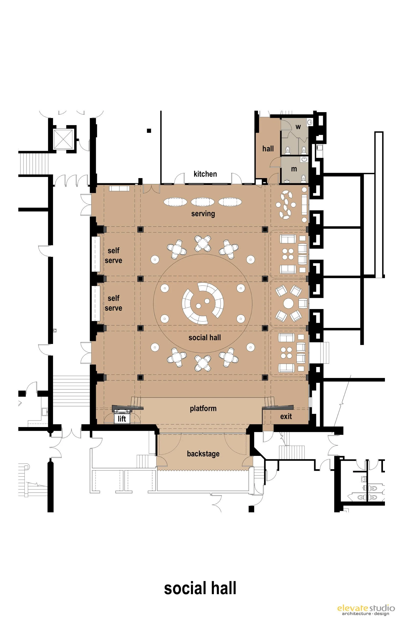 Social Hall (Floor Plan, Fellowship View) — The Peoples Church