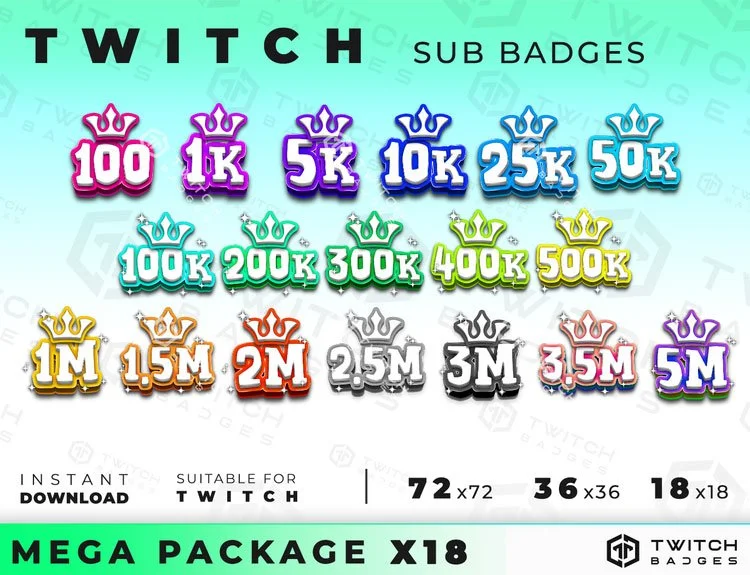 Twitch Sub Badges/Free Sub Badges