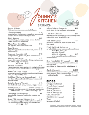 Menu — Johnny's Kitchen