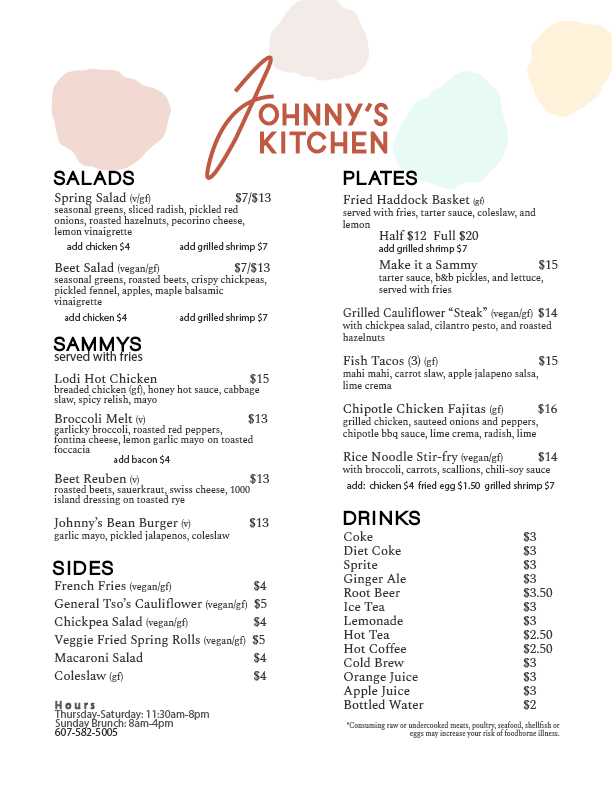 Menu — Johnny's Kitchen