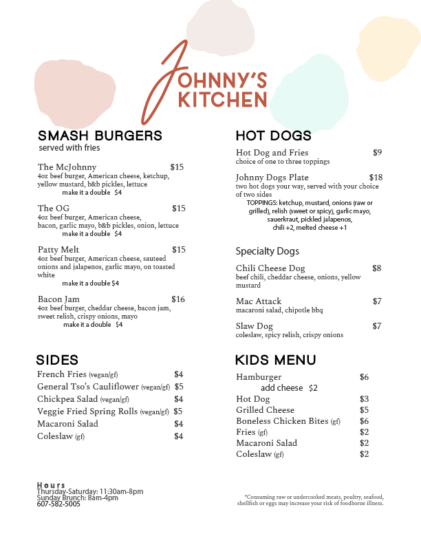 Menu — Johnny's Kitchen