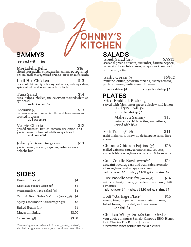 Menu — Johnny's Kitchen