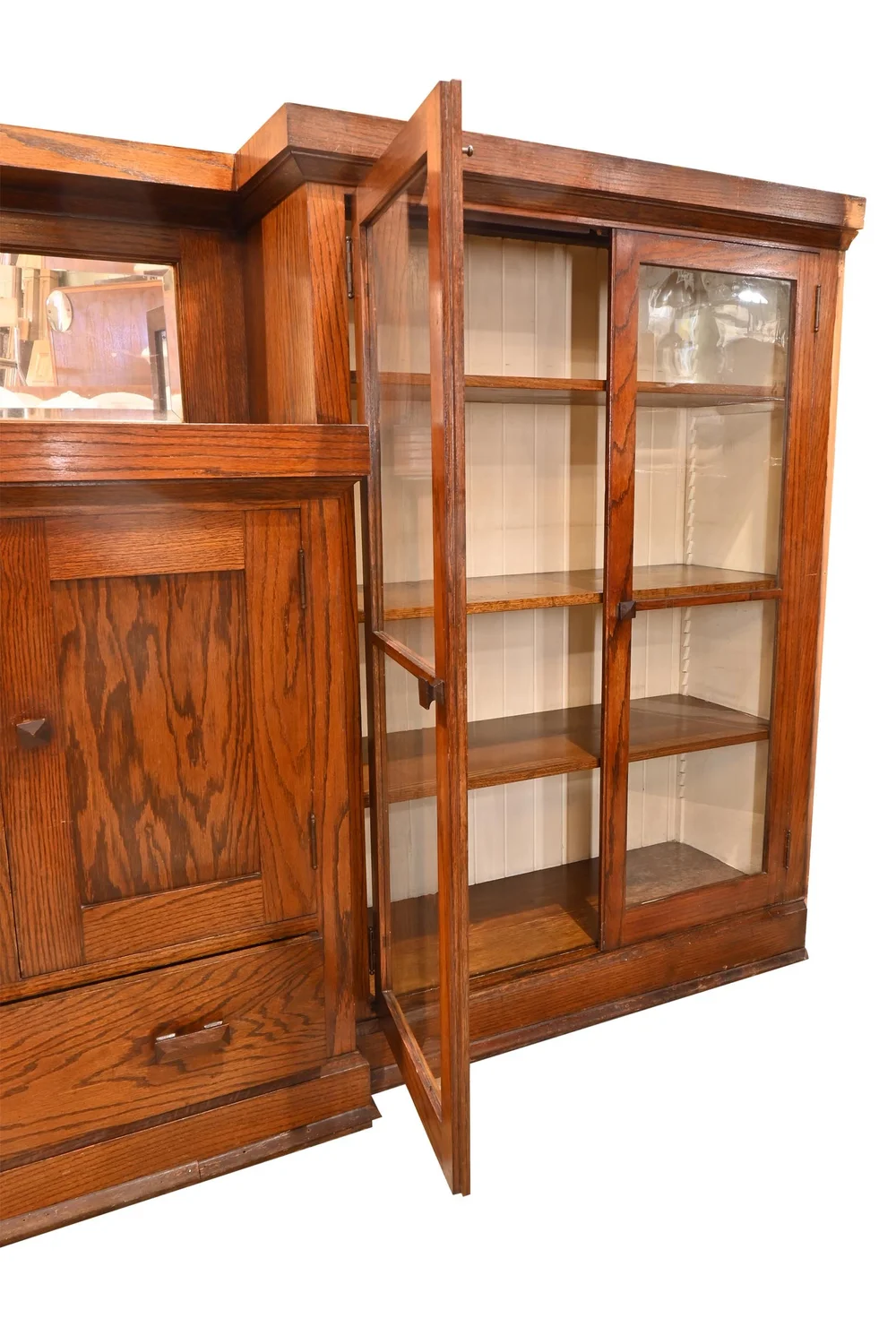 extra wide curved front victorian buffet with columns and mirrors ...