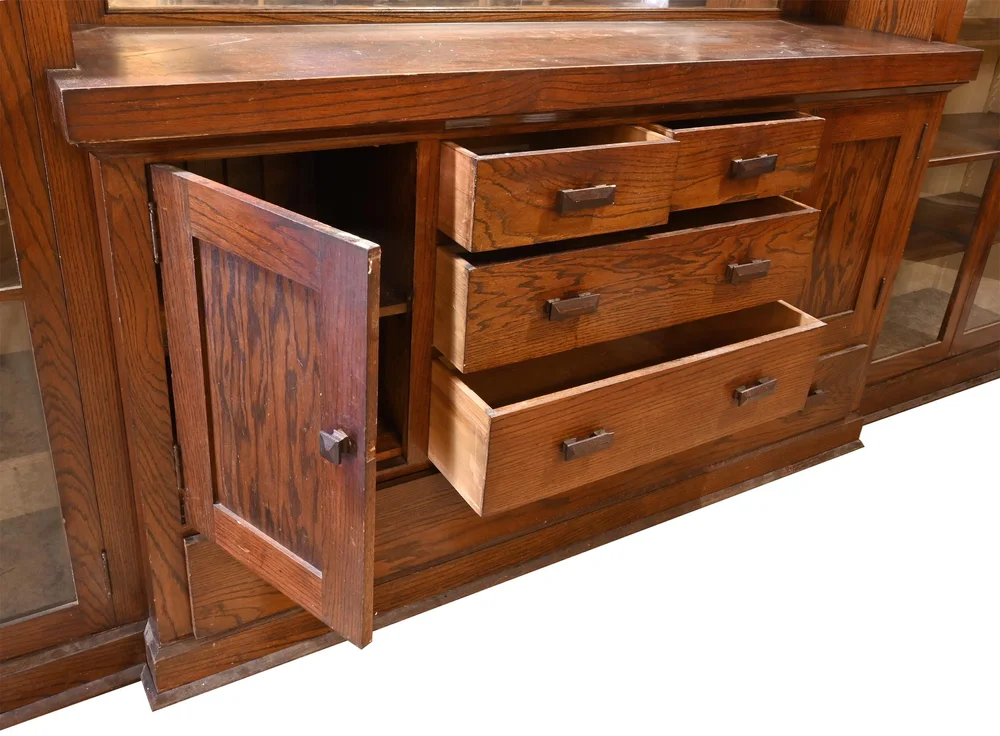 extra wide curved front victorian buffet with columns and mirrors ...