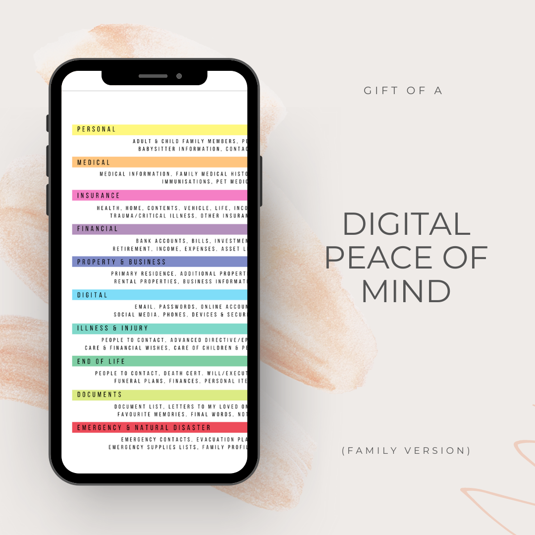 My Peace of Mind - Send the Fillable Family PDF to someone as a gift ...