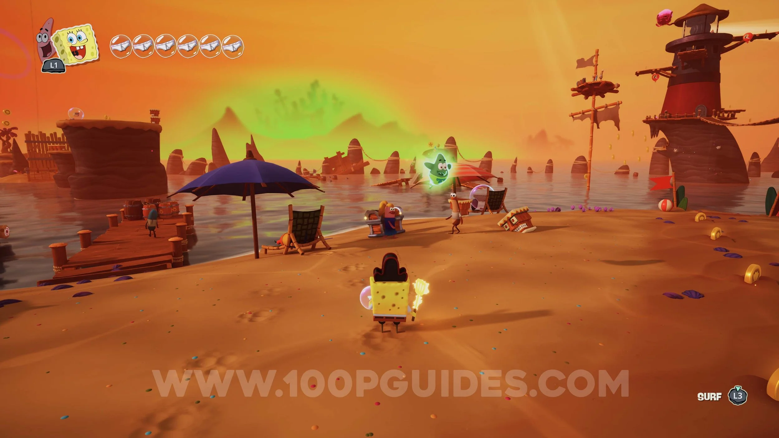 SpongeBob SquarePants: Titans Of The Tide Goldfish Island All Chests ...