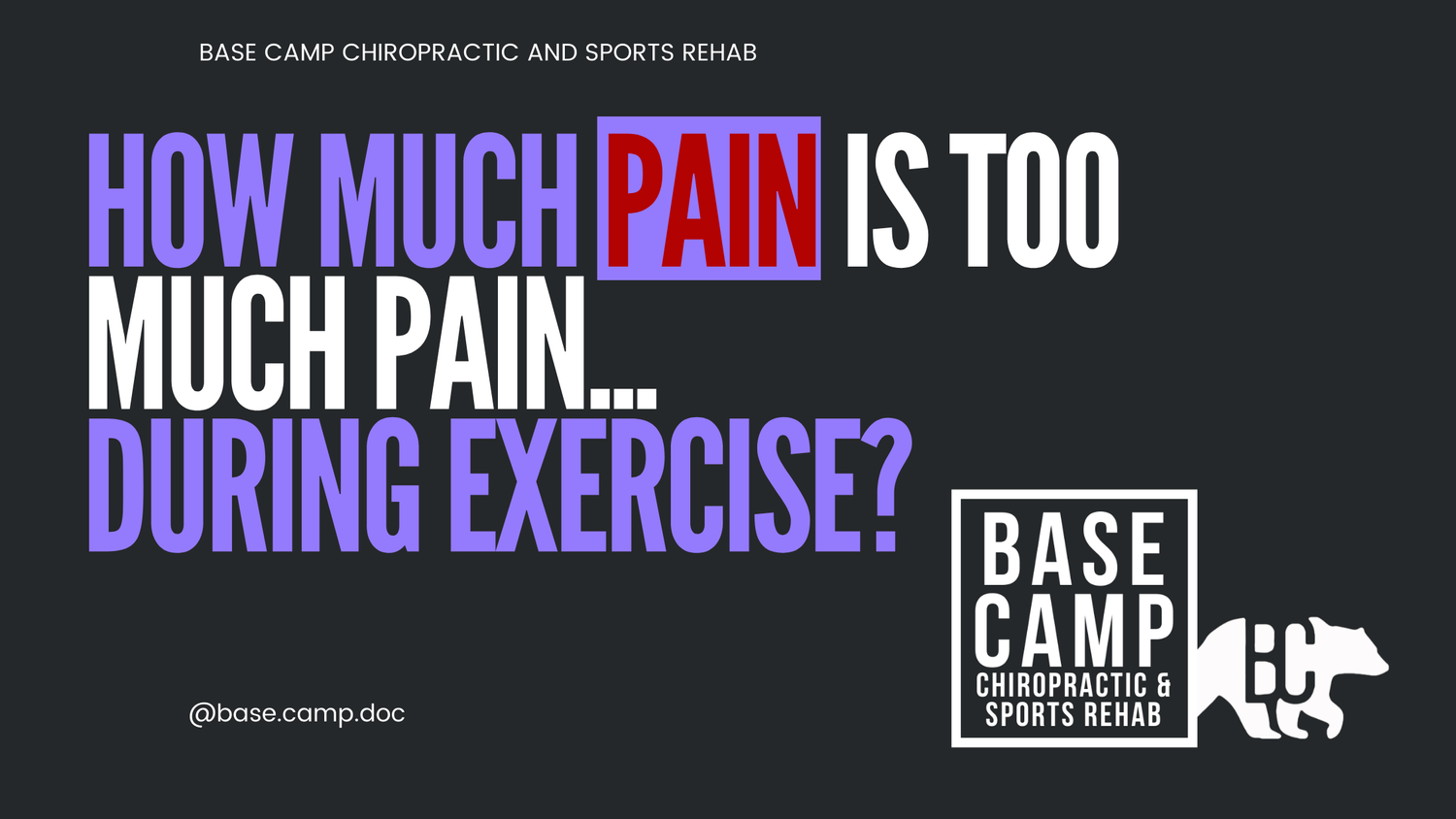 How to exercise through pain — Sports Chiropractor Vernon BC