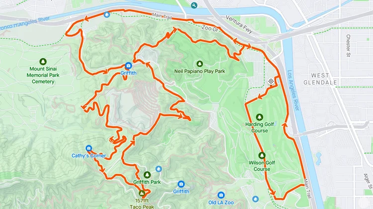 Finish The Ride and Run Griffith Park Route Maps — Streets Are For Everyone