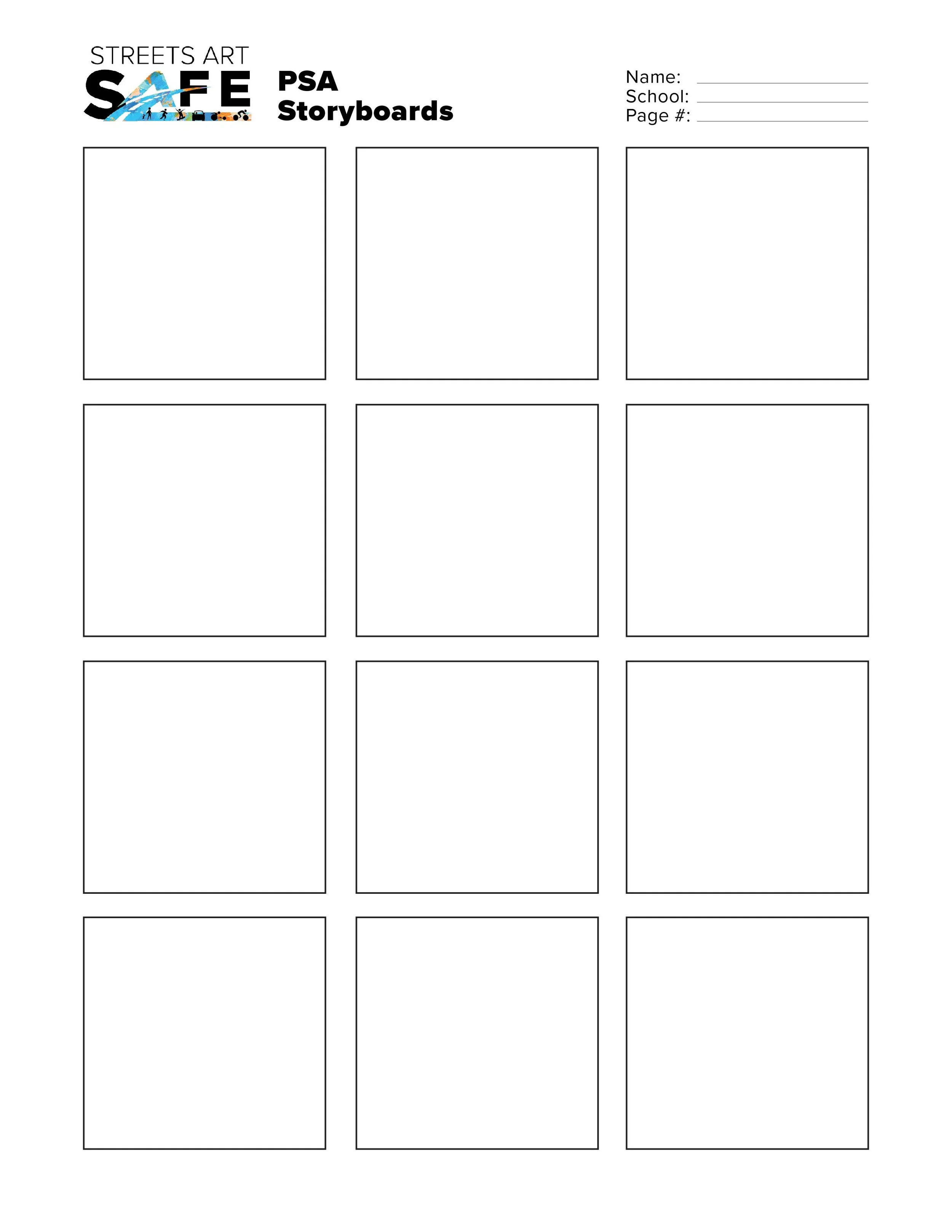 Blank Storyboard — Streets Are For Everyone