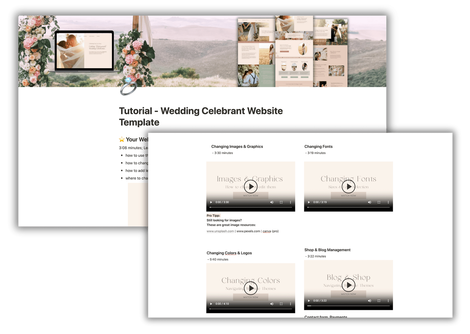 Squarespace Website Template for Wedding Planner and Marriage Celebrants
