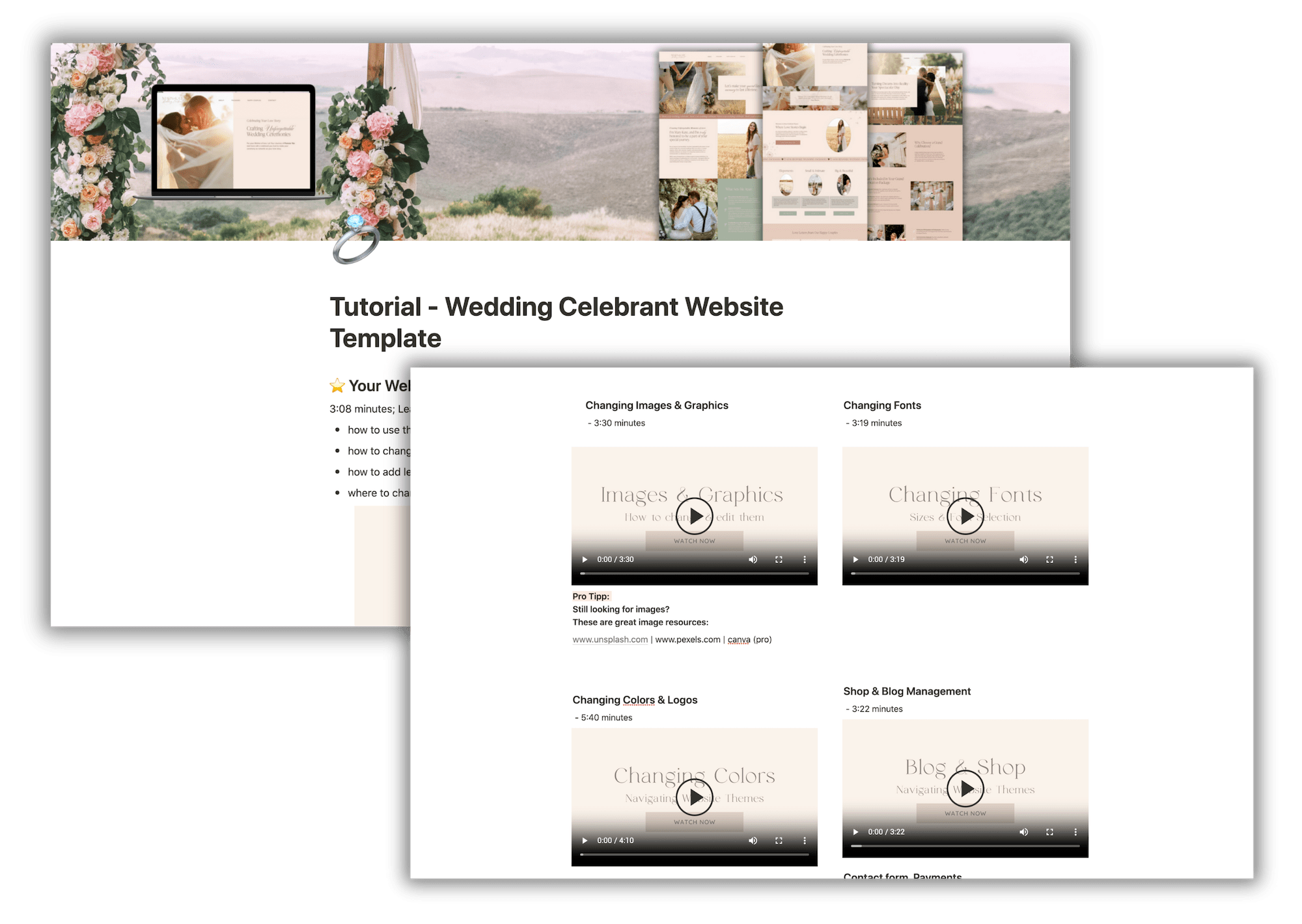 Squarespace Website Template for Wedding Planner and Marriage Celebrants