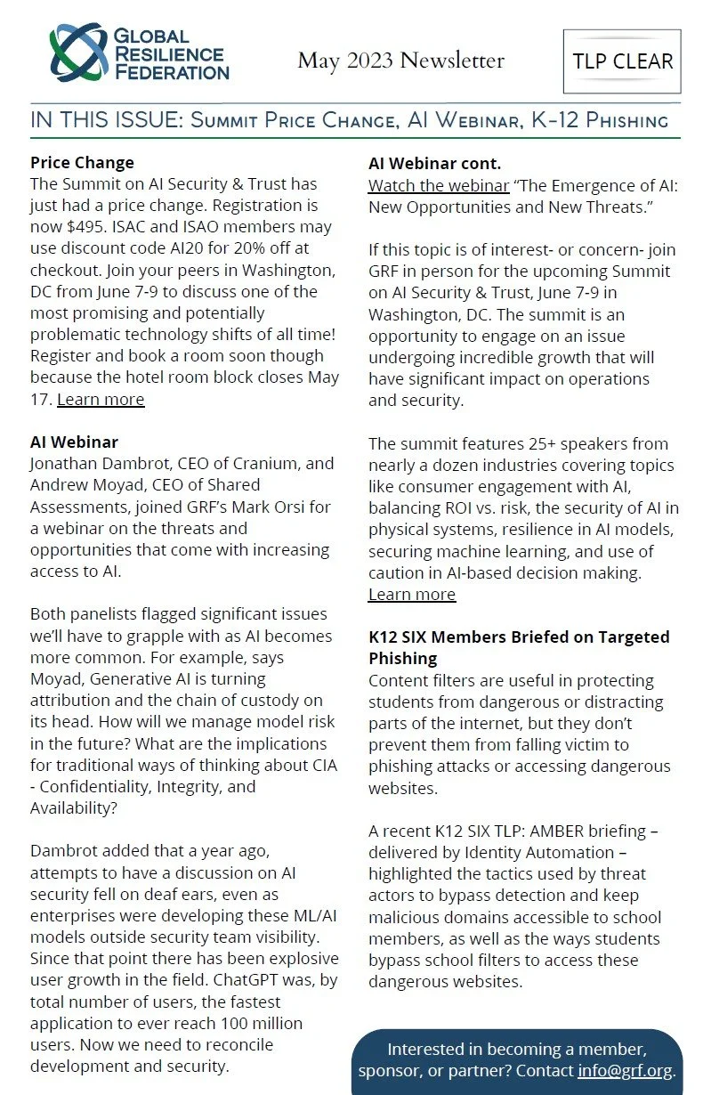 Newsletter May 2023 — GRF