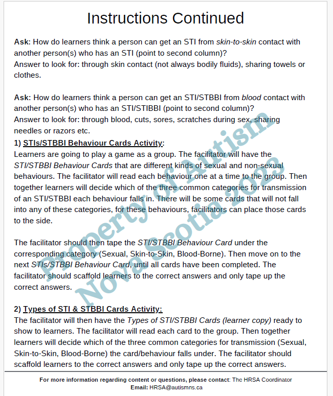 Types of STIs/STBBIs Cards — Exploring the Spectrum