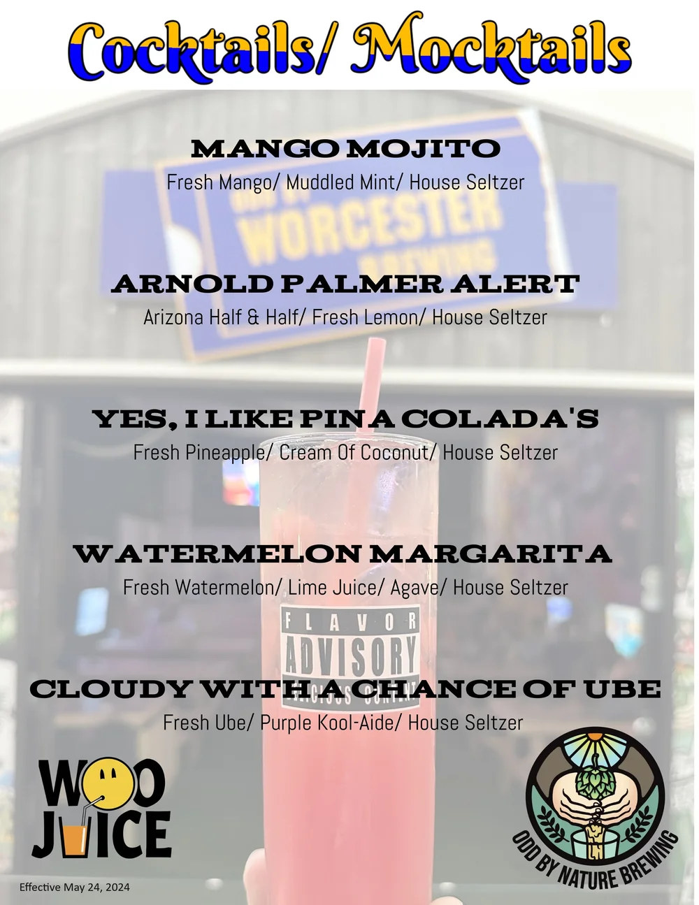 Menus — ODD BY NATURE BREWING